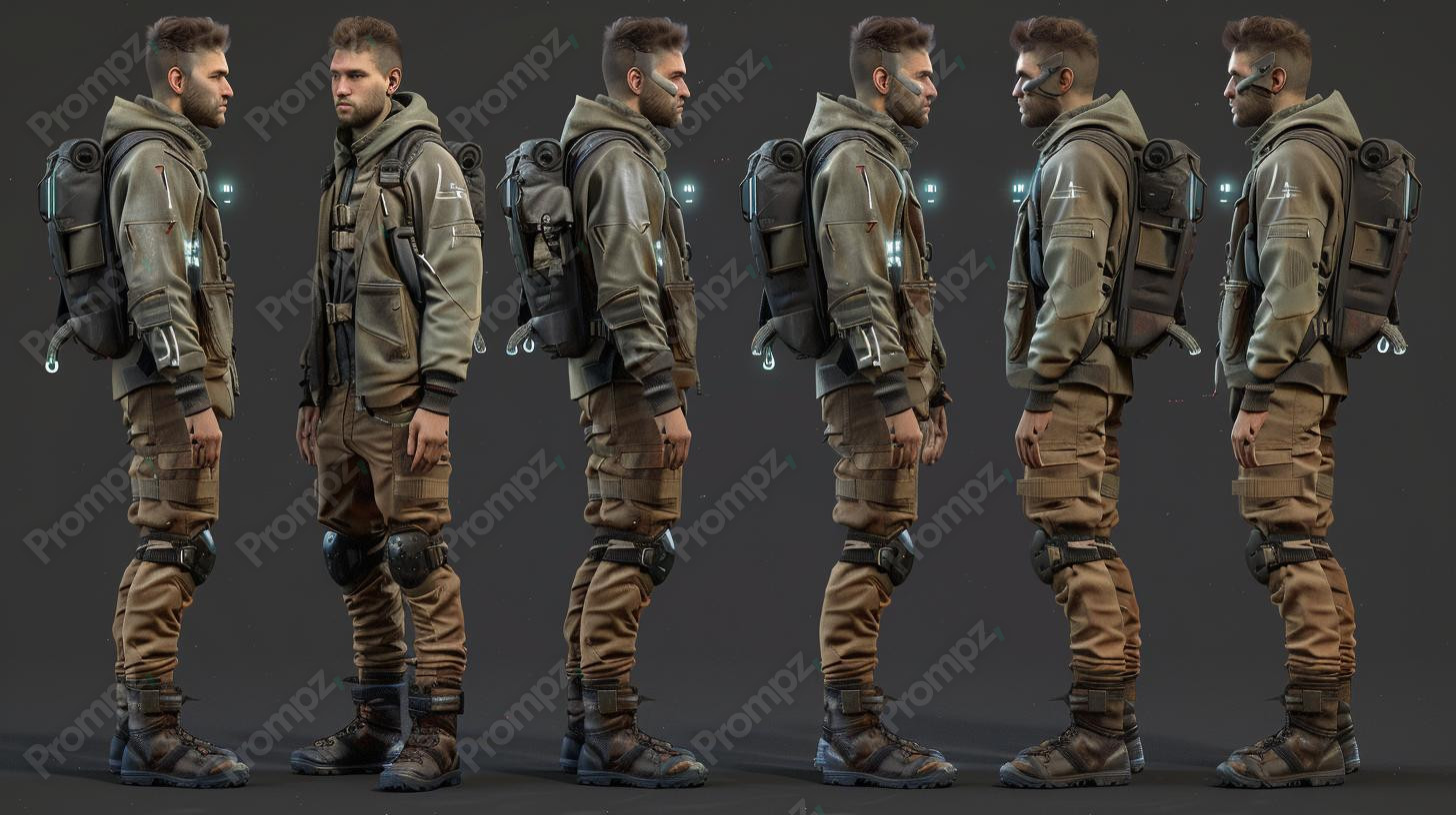 3D Cyberpunk Game Character Concept Sheet | Midjourney Prompt | Prompts ...