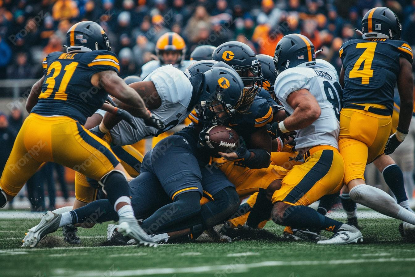 American Football Player in Action Photography | Midjourney Prompt ...