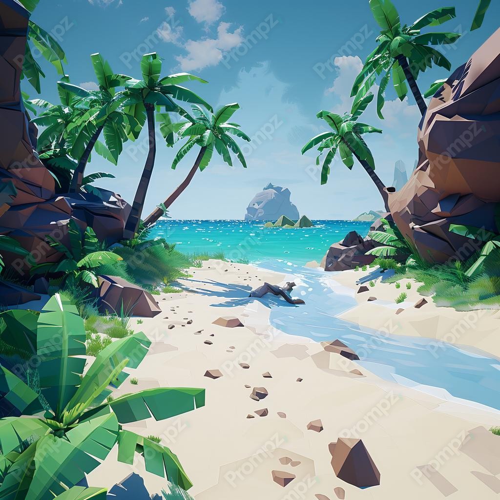 3D Gaming Vegetation Low Poly | Midjourney Prompt | Prompts Club