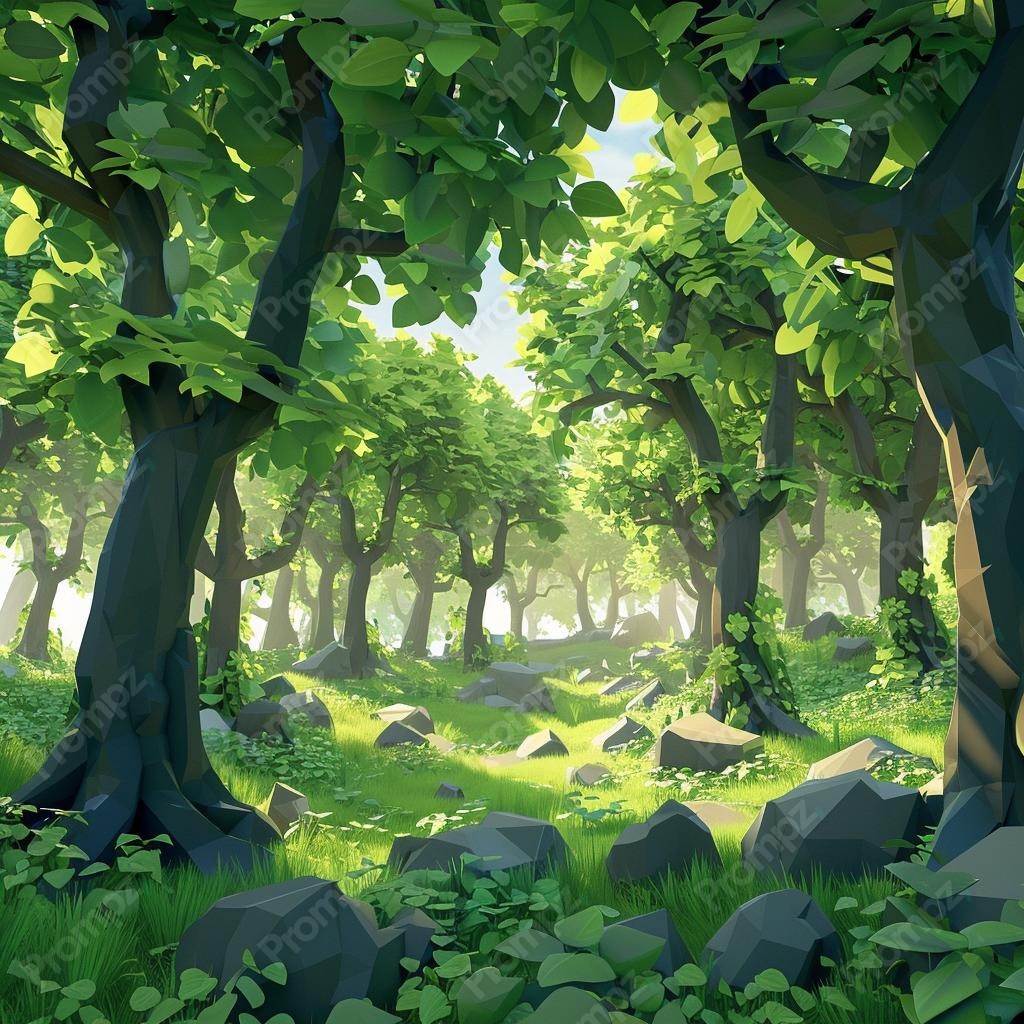3D Gaming Vegetation Low Poly | Midjourney Prompt | Prompts Club