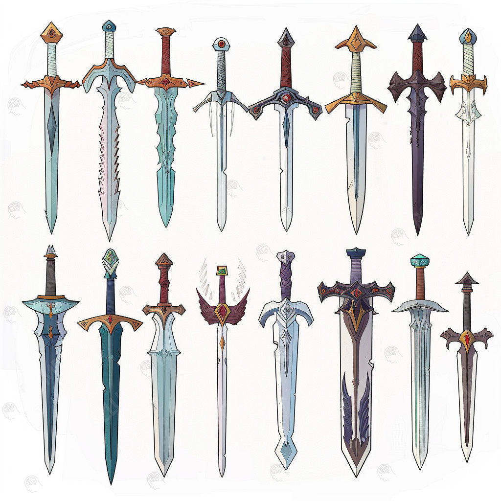 2D Sword Asset Sheet | Midjourney Prompt | Prompts Club